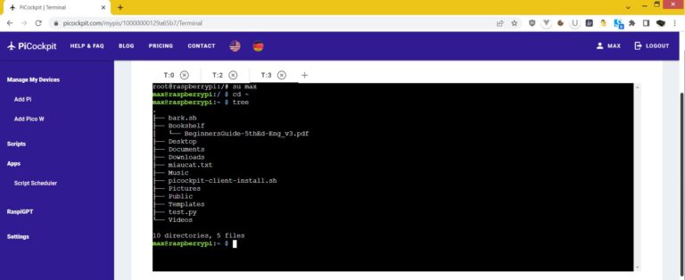 picockpit-terminal-tree - pi3g.com